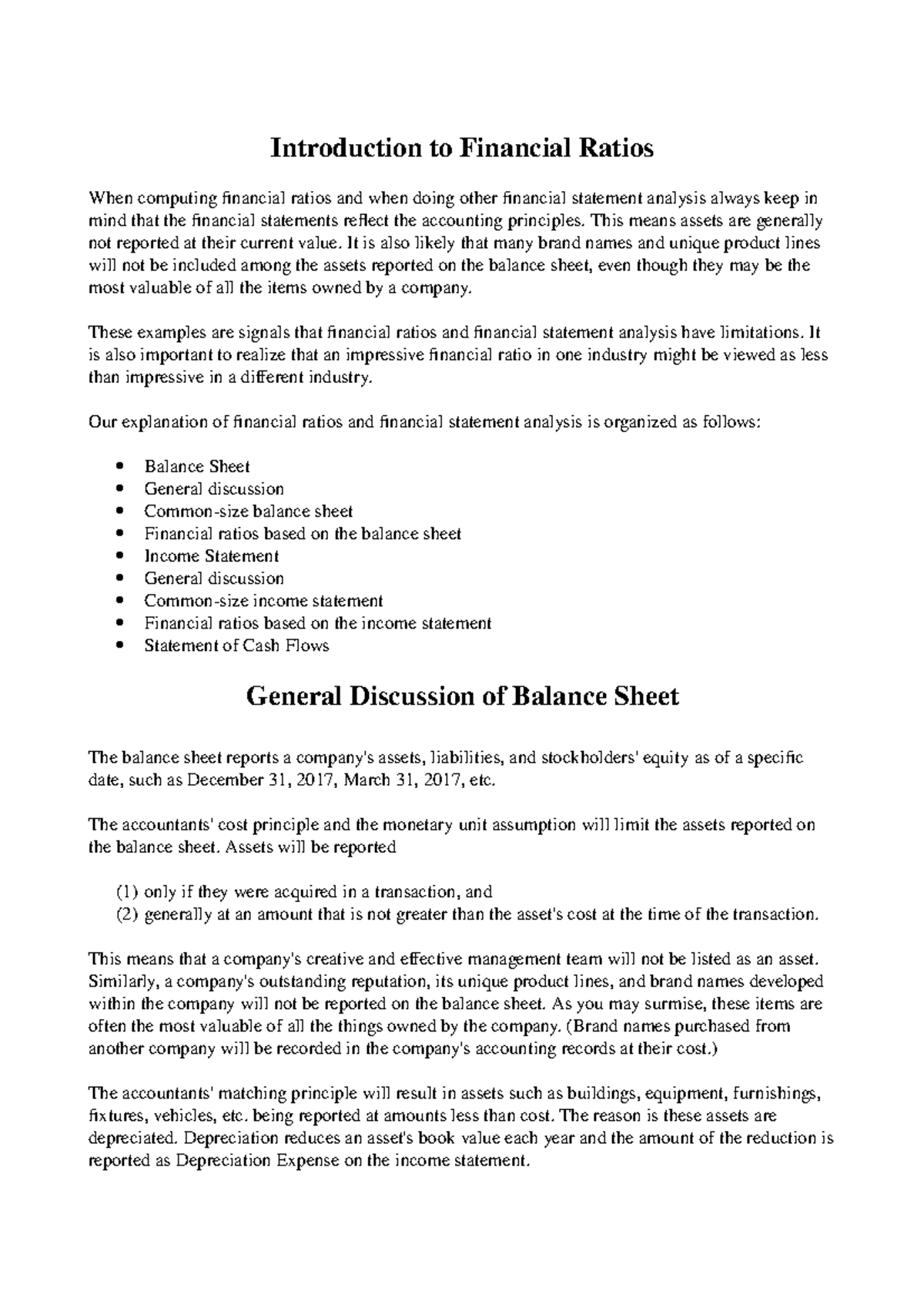 Financial ratios - summary of terms and concepts - Introduction to ...