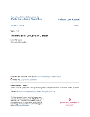 L Fuller, ‘Positivism and Fidelity to Law—A Reply to Professor Hart ...