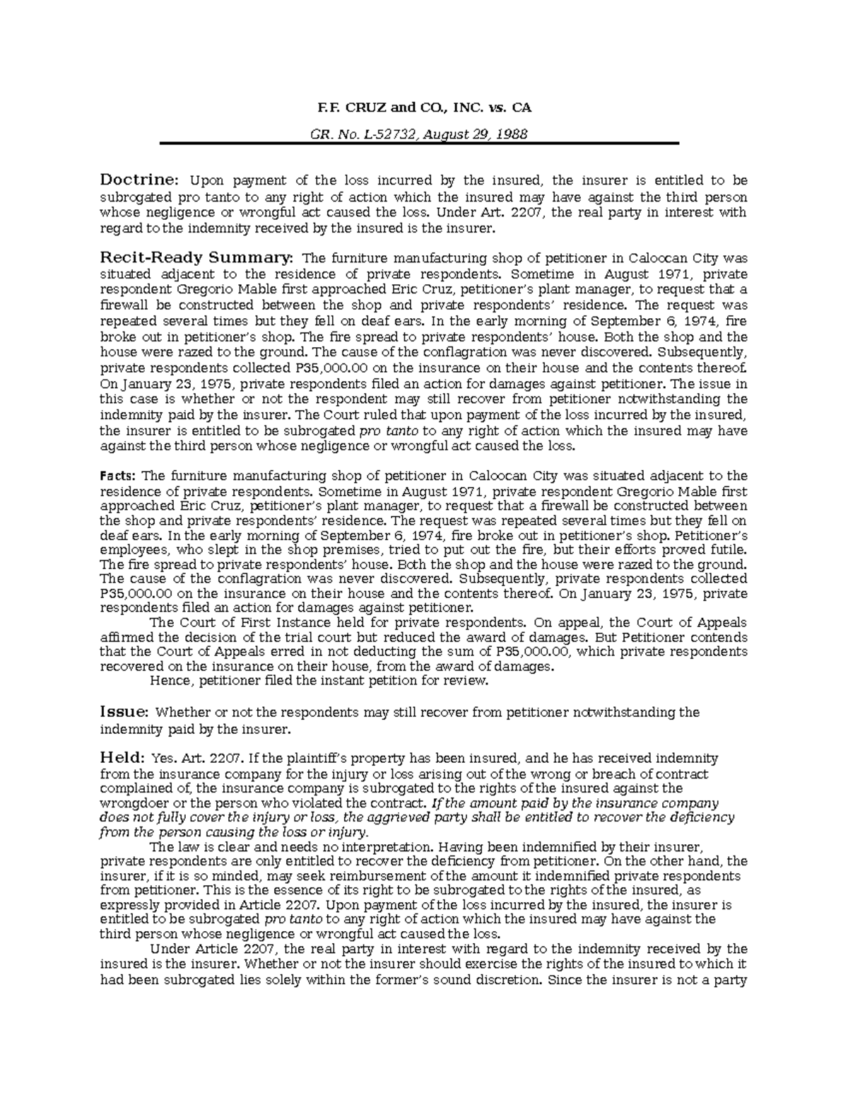 Principles of taxation - F. CRUZ and CO., INC. vs. CA GR. No. L-52732 ...