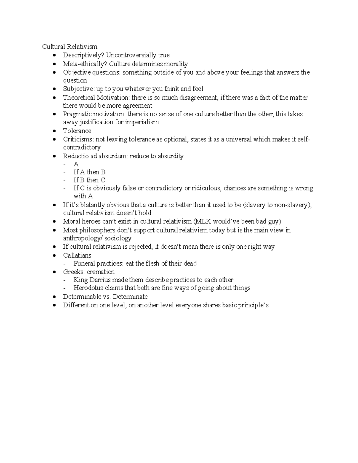 Ethics, cultural relativism - Cultural Relativism - Descriptively ...