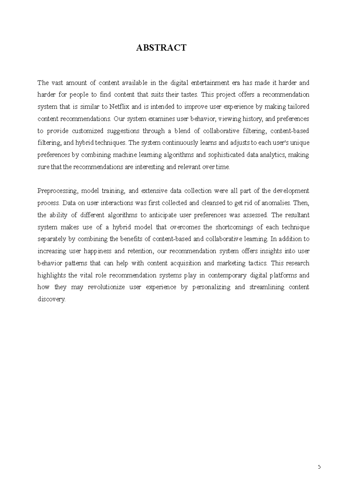 Minor Project.docx - Google Docs - ABSTRACT The vast amount of content ...