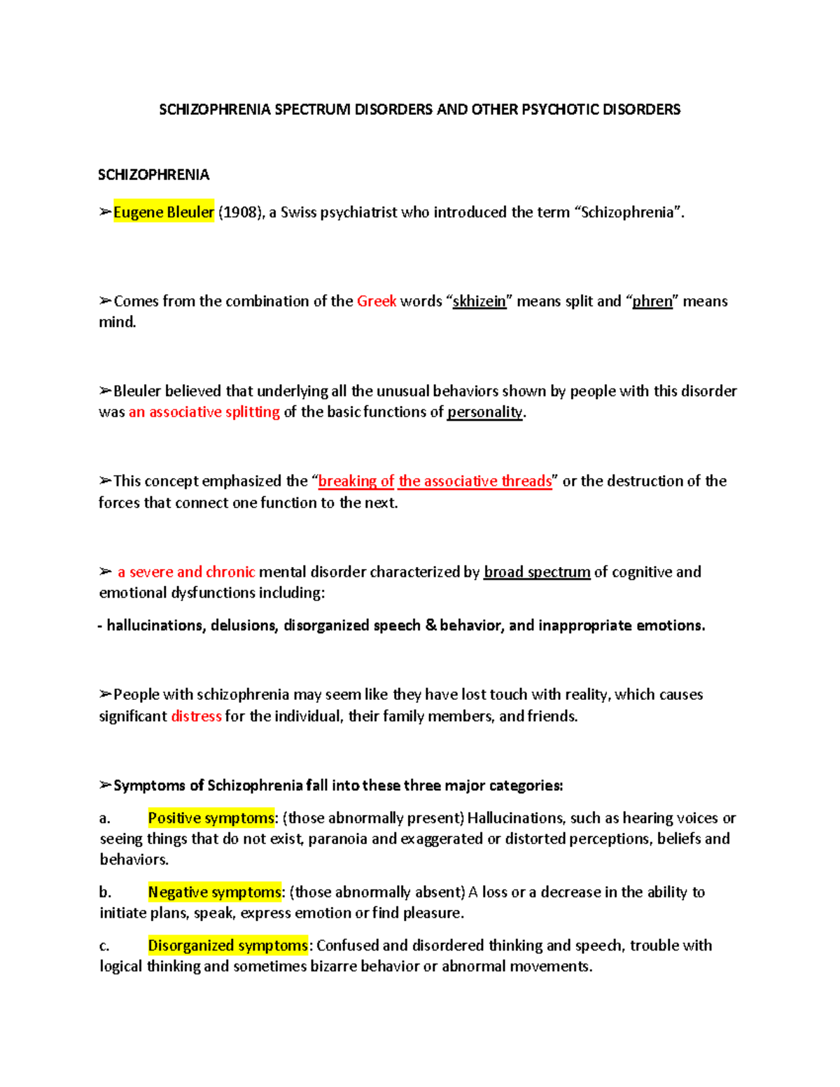 Module 5 - Schizophrenia Spectrum Disorders AND Other Psychotic ...