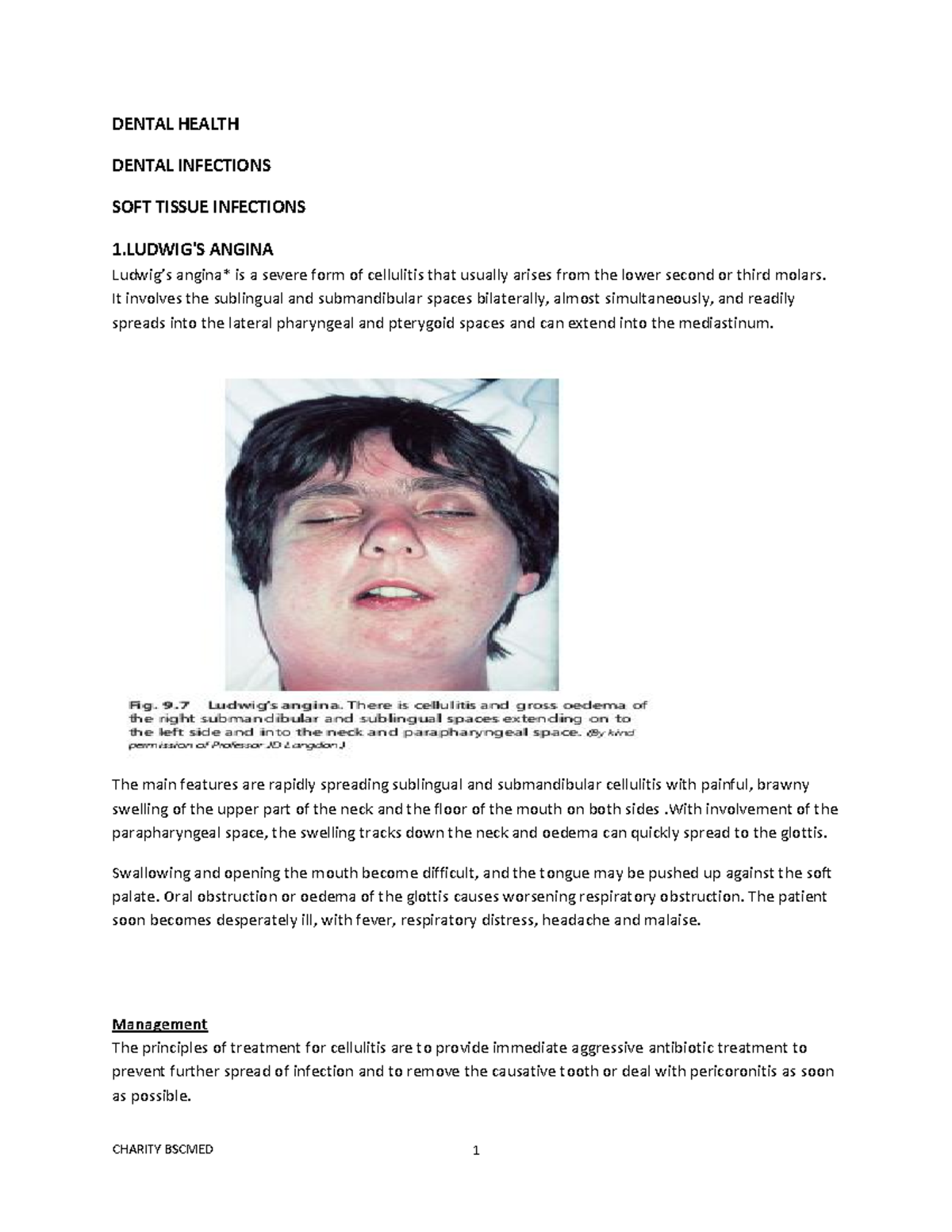 Dental Infections 2 - DENTAL HEALTH DENTAL INFECTIONS SOFT TISSUE ...