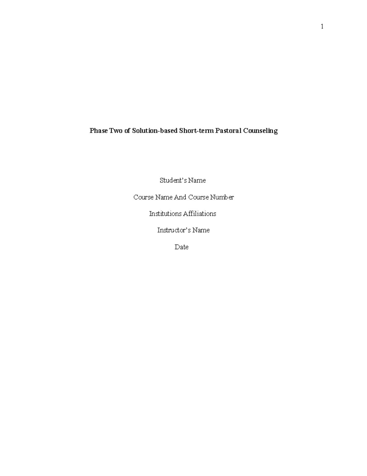 Module 5 Phase 2 Develop the Preferred story Solution - Phase Two of ...