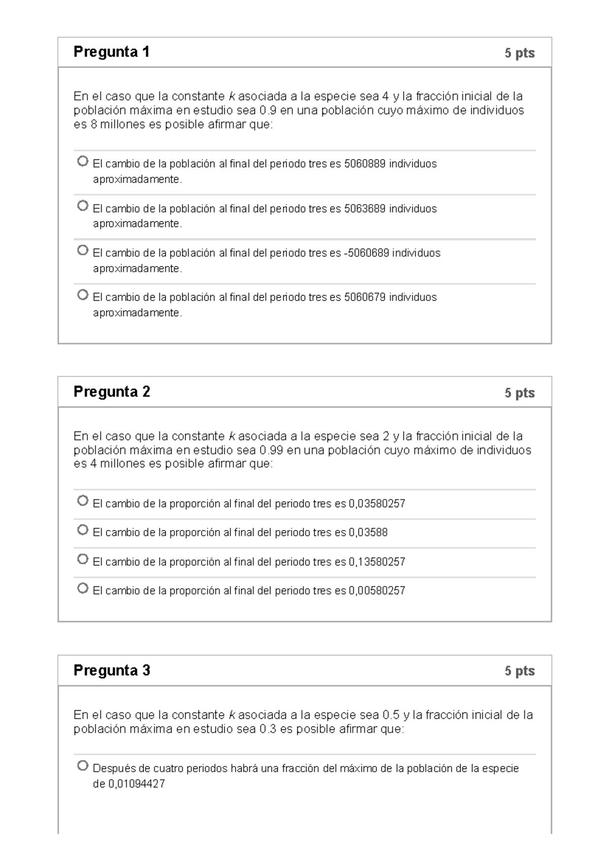 Examen Trabajo Práctico 1 [TP1] - Pregunta 1 5 pts En el caso que la constante k asociada a la ...