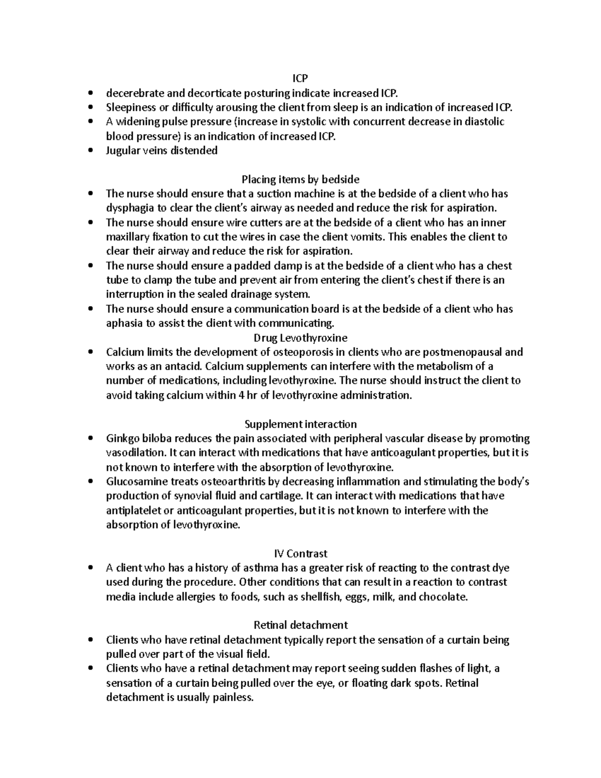 Meg surg notes. - ICP decerebrate and decorticate posturing indicate ...