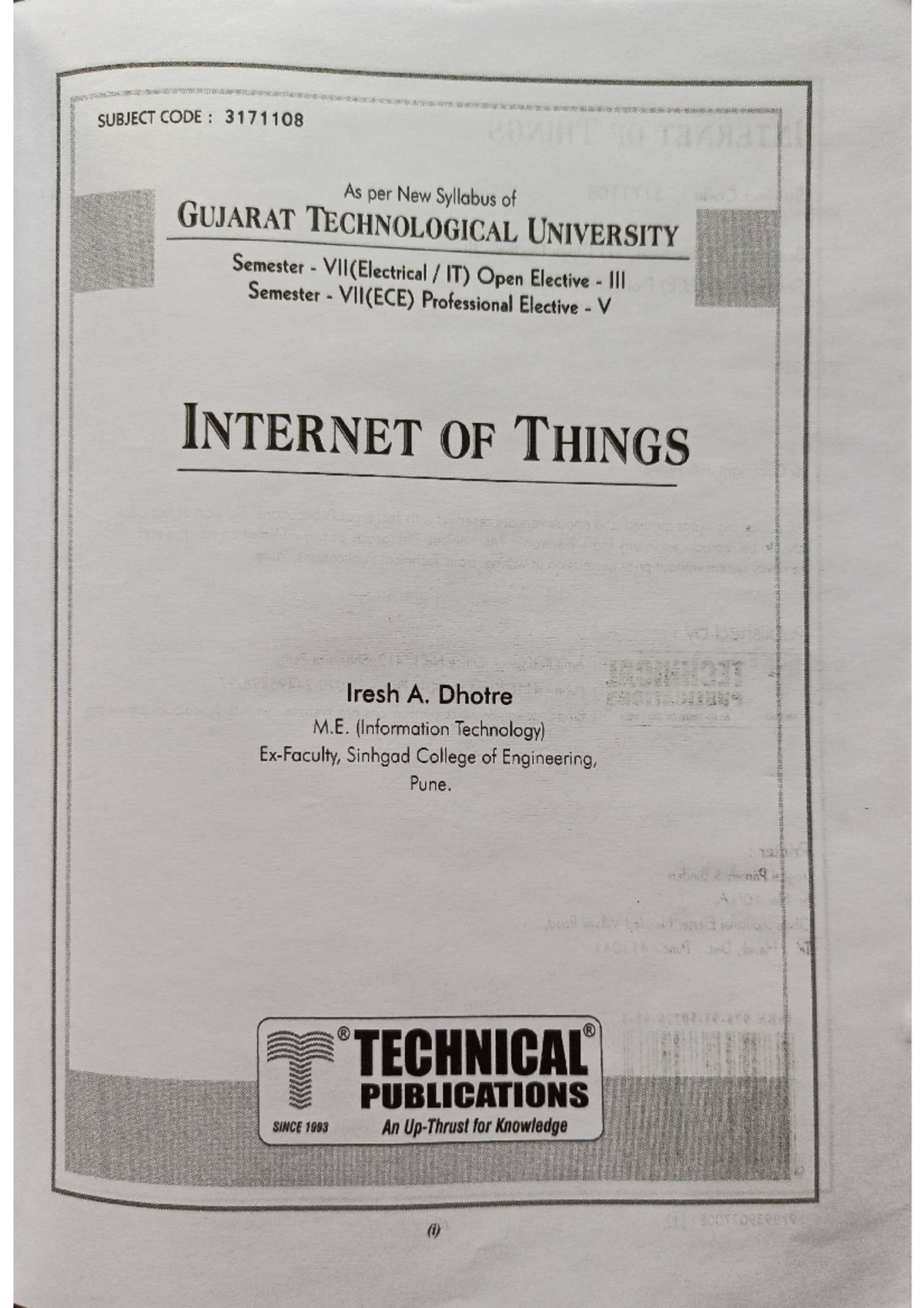 Internet 0f Things Text book INDEX - Internet of things - Studocu