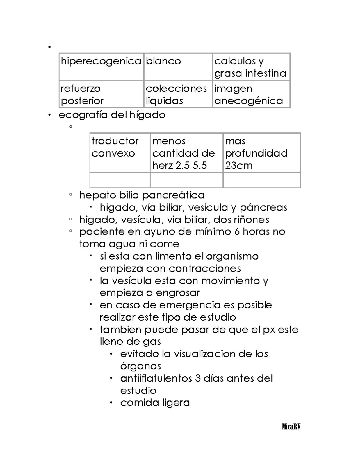 Ecografia - • hiperecogenica blanco calculos y grasa intestina refuerzo ...