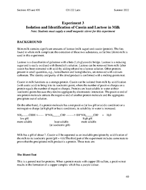 Experiment 5 - Lipids - Final Lab Report - Experiment 5 Properties of ...
