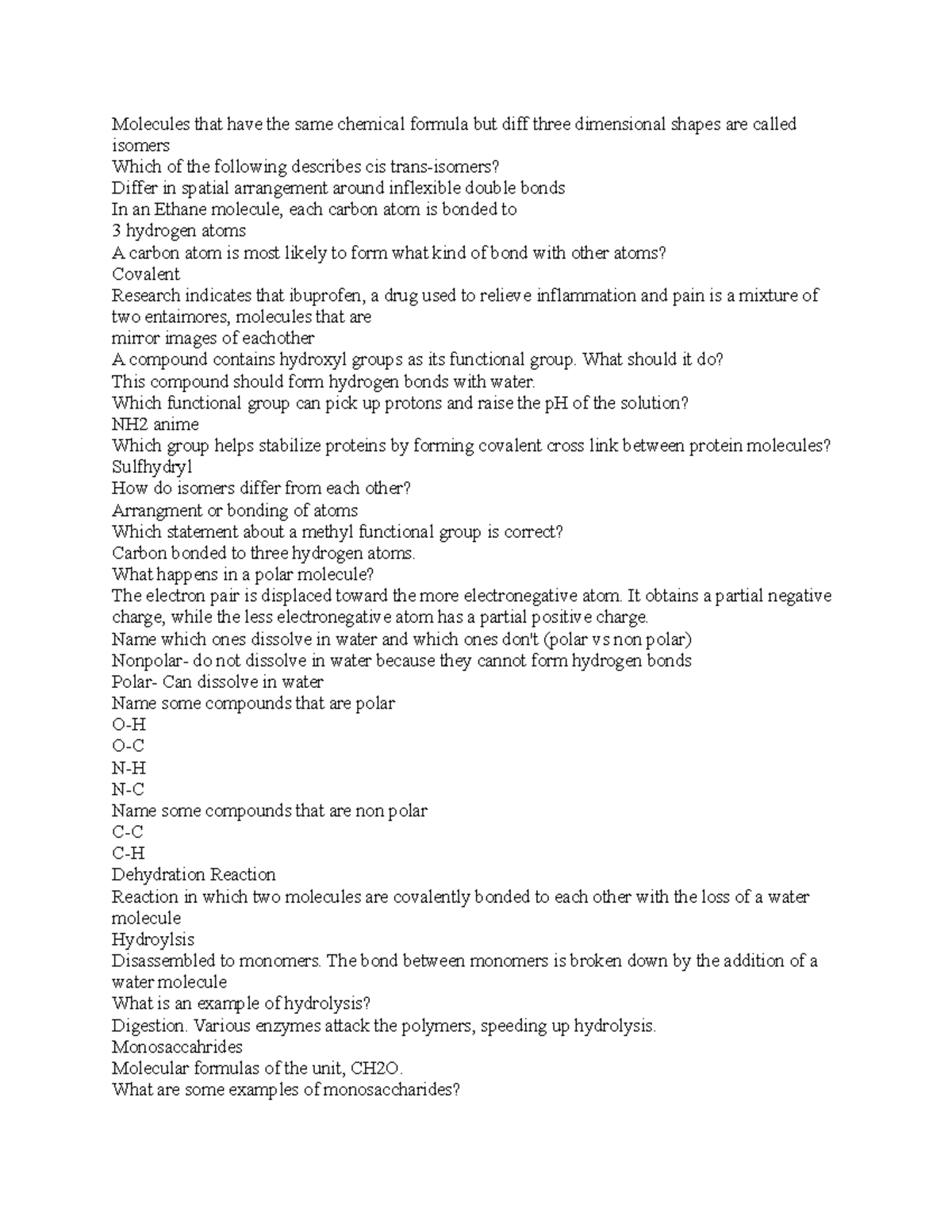 Molecules that have the same chemical formula but diff three ...