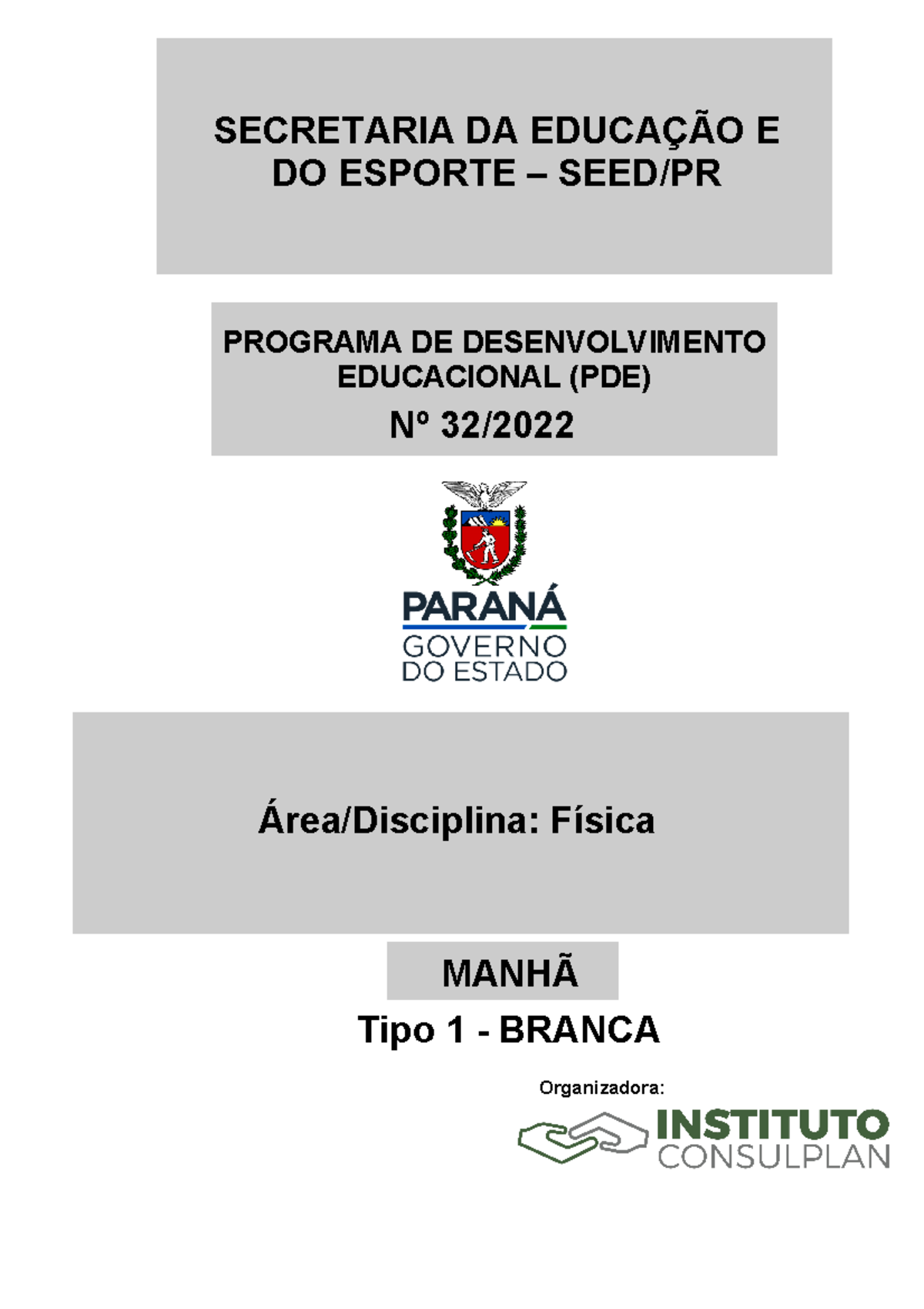 48646 - sdsds - Área/Disciplina: Física PROGRAMA DE DESENVOLVIMENTO ...