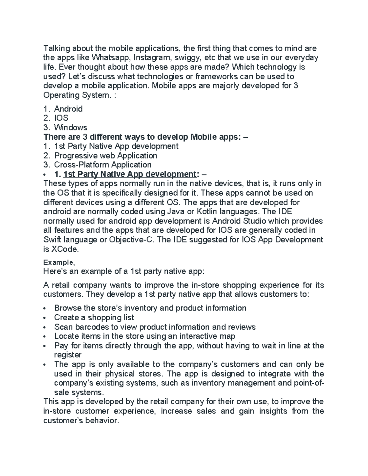 Mobile APP Module - Talking about the mobile applications, the first ...