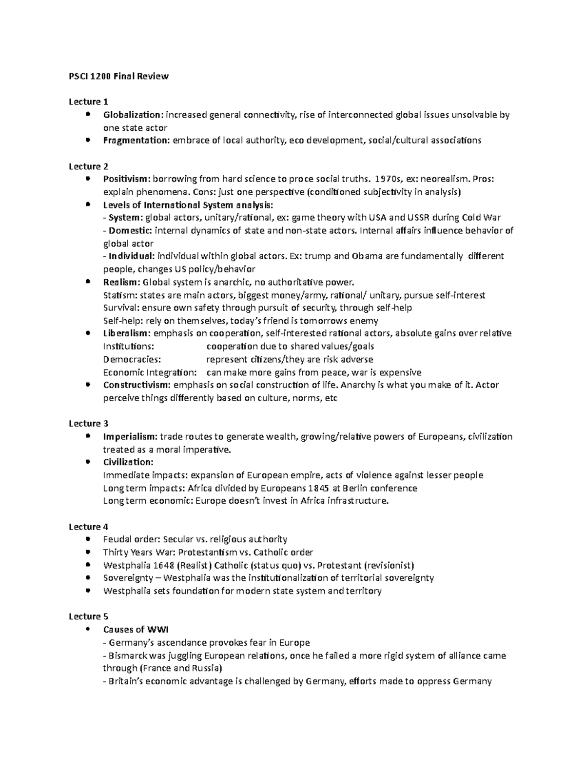 PSCI 1200 Final Review (Basic) - PSCI 1200 Final Review Lecture 1 ...