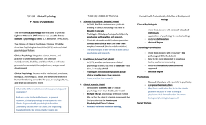 Clinical Psychology Notes - CLINICAL PSYCHOLOGY Chapter 1 What is ...