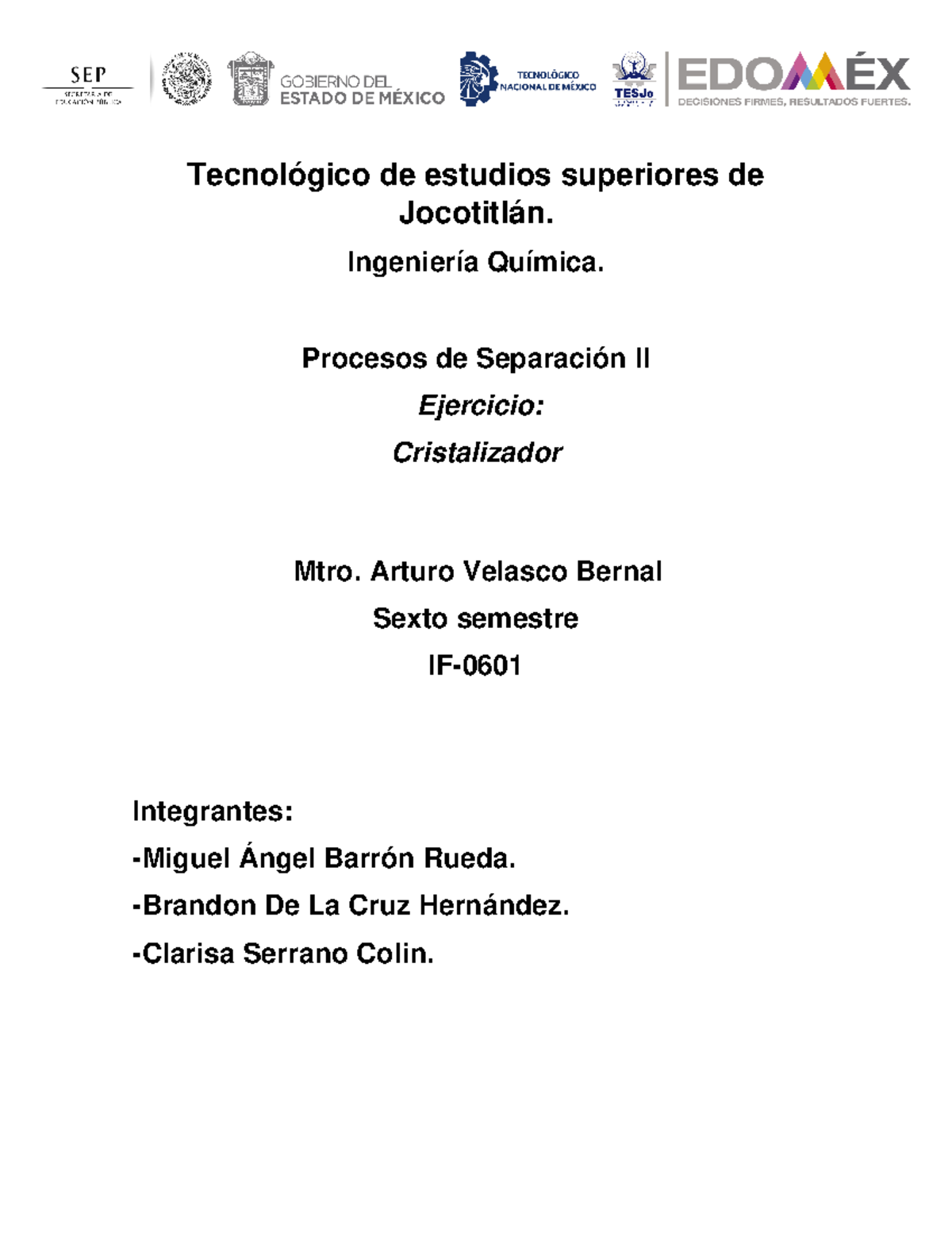 Ejercicio - tema Cristalización en procesos de Ingeniería Química ...