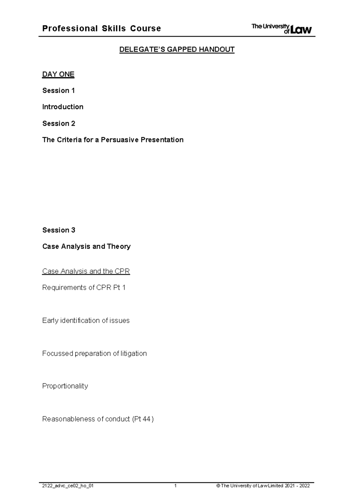 Delegates gapped handout - 2122_advc_ce02_ho_01 1 © The University of ...