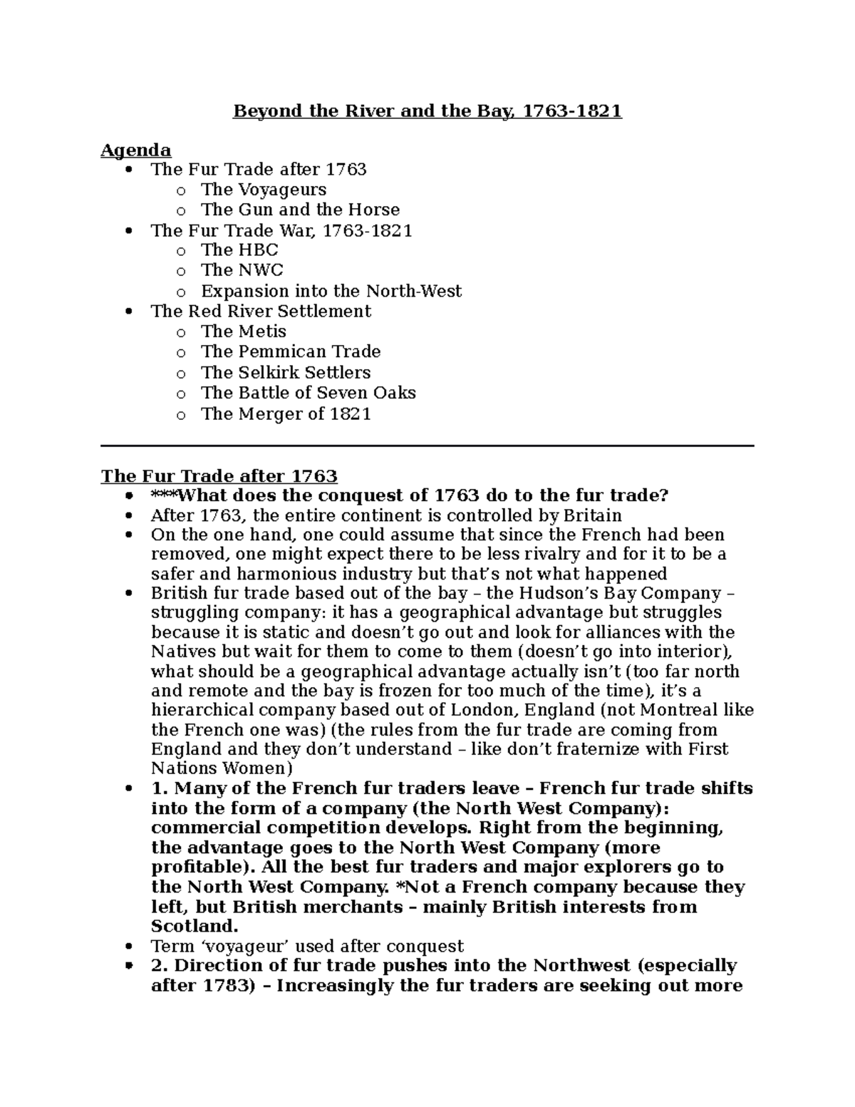 Beyond the River and the Bay - Many of the French fur traders leave ...