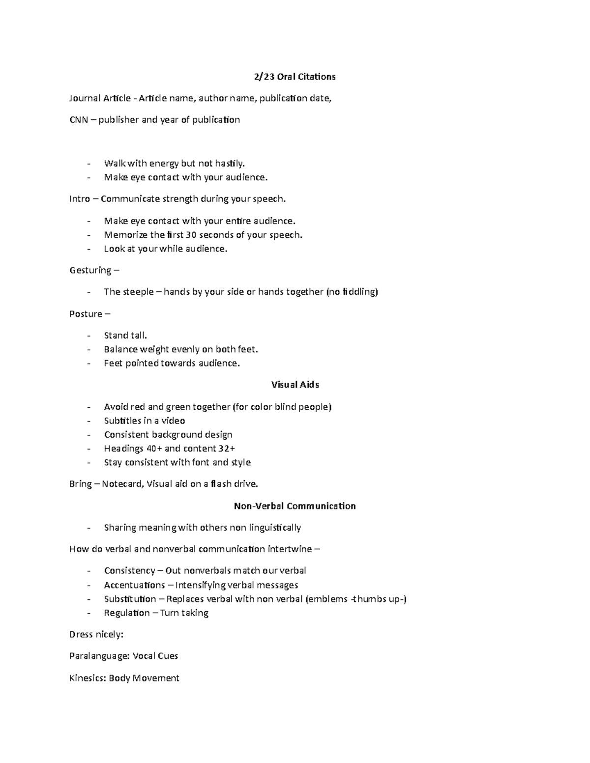 223 Notes - 2/23 Oral Citations Journal Article - Article name, author ...