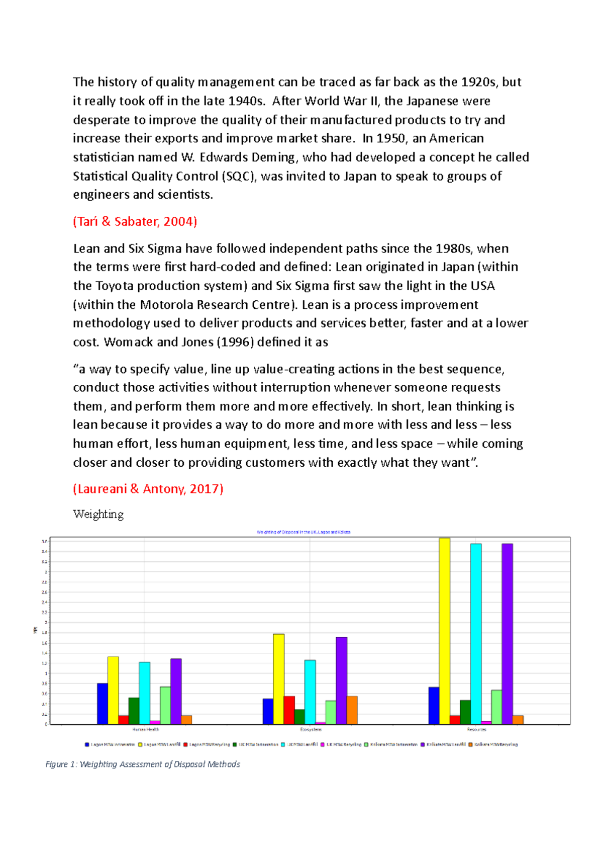 Work33 - N/a - The history of quality management can be traced as far ...