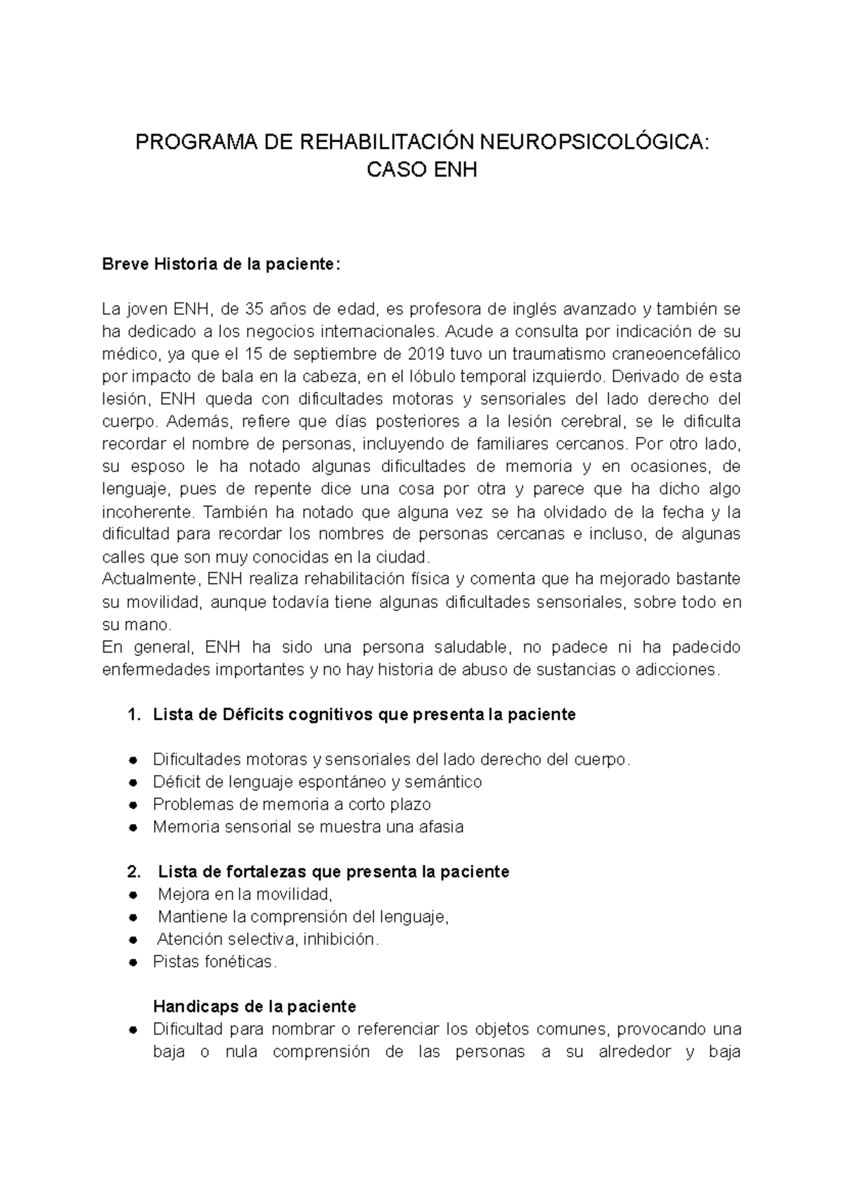 Diseño de programa Rehabilitación NPS - PROGRAMA DE REHABILITACIÓN ...