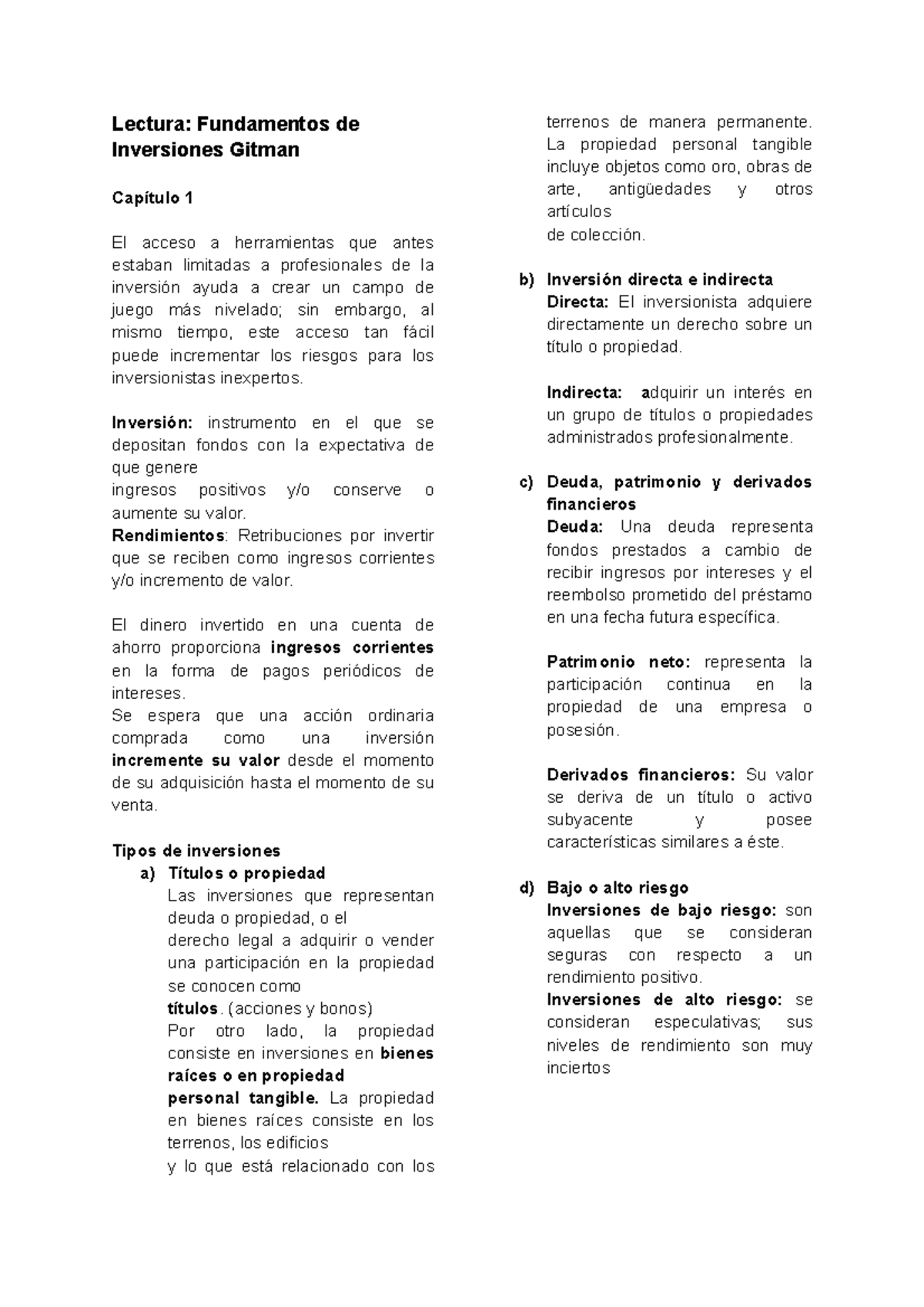Fundamentos de Inversiones Gitman - Lectura: Fundamentos de Inversiones ...