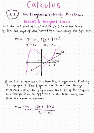 calc 1 notes for chapter 2.5 - MATH 150 - Studocu
