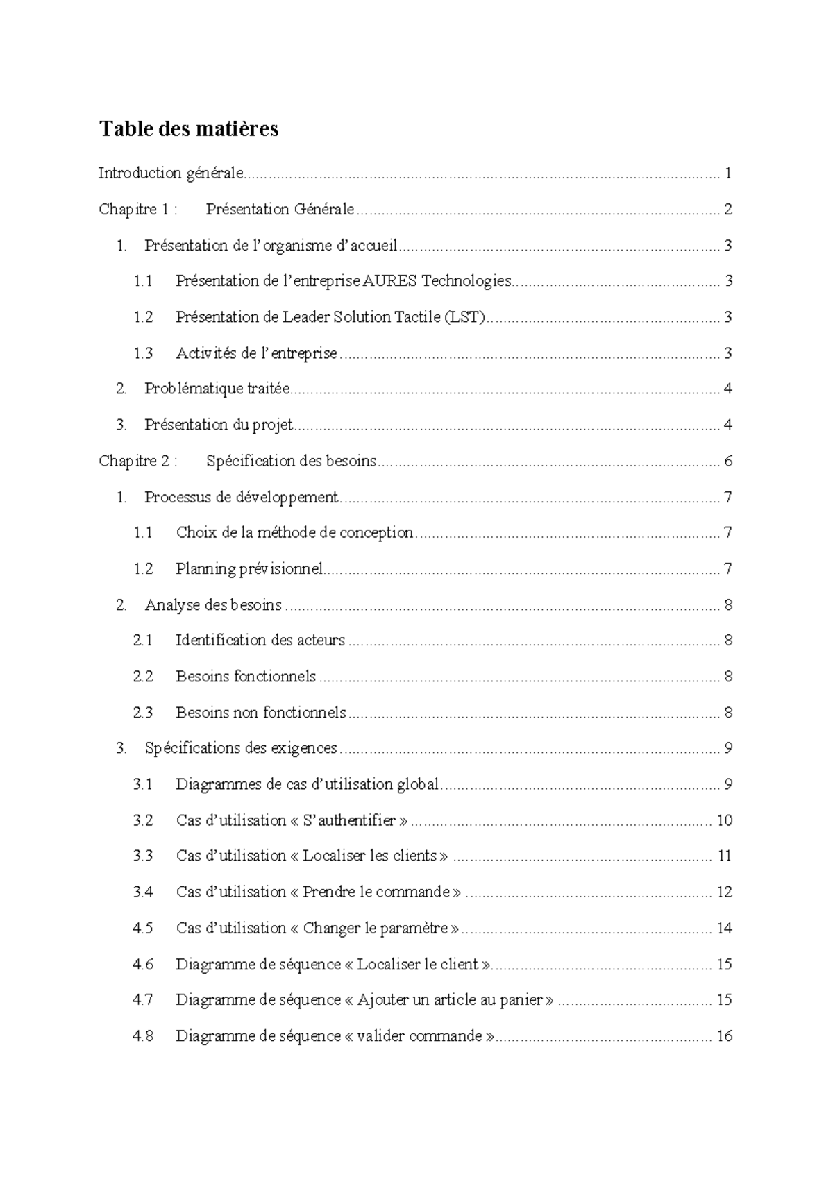 Exemple Rapport Pfe - this an example of a final year project - Table ...