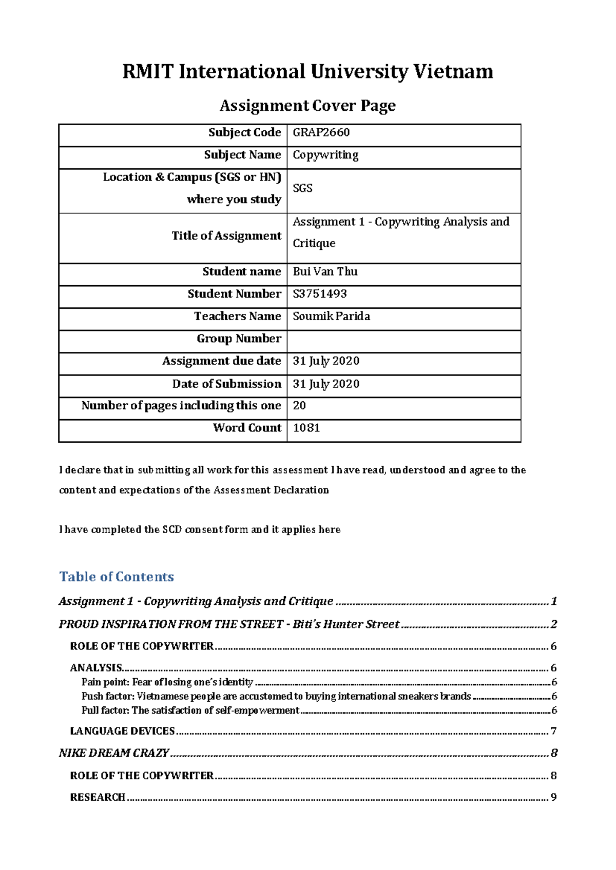 Advertising research - RMIT International University Vietnam Assignment ...