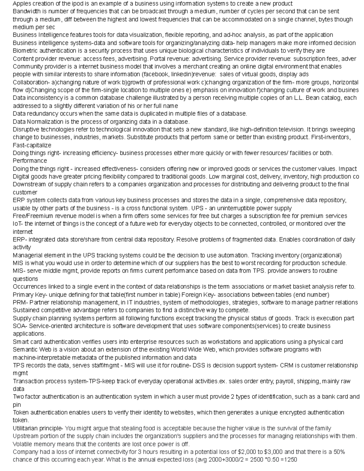 Mcs 2020 notes - Apples creation of the ipod is an example of a ...