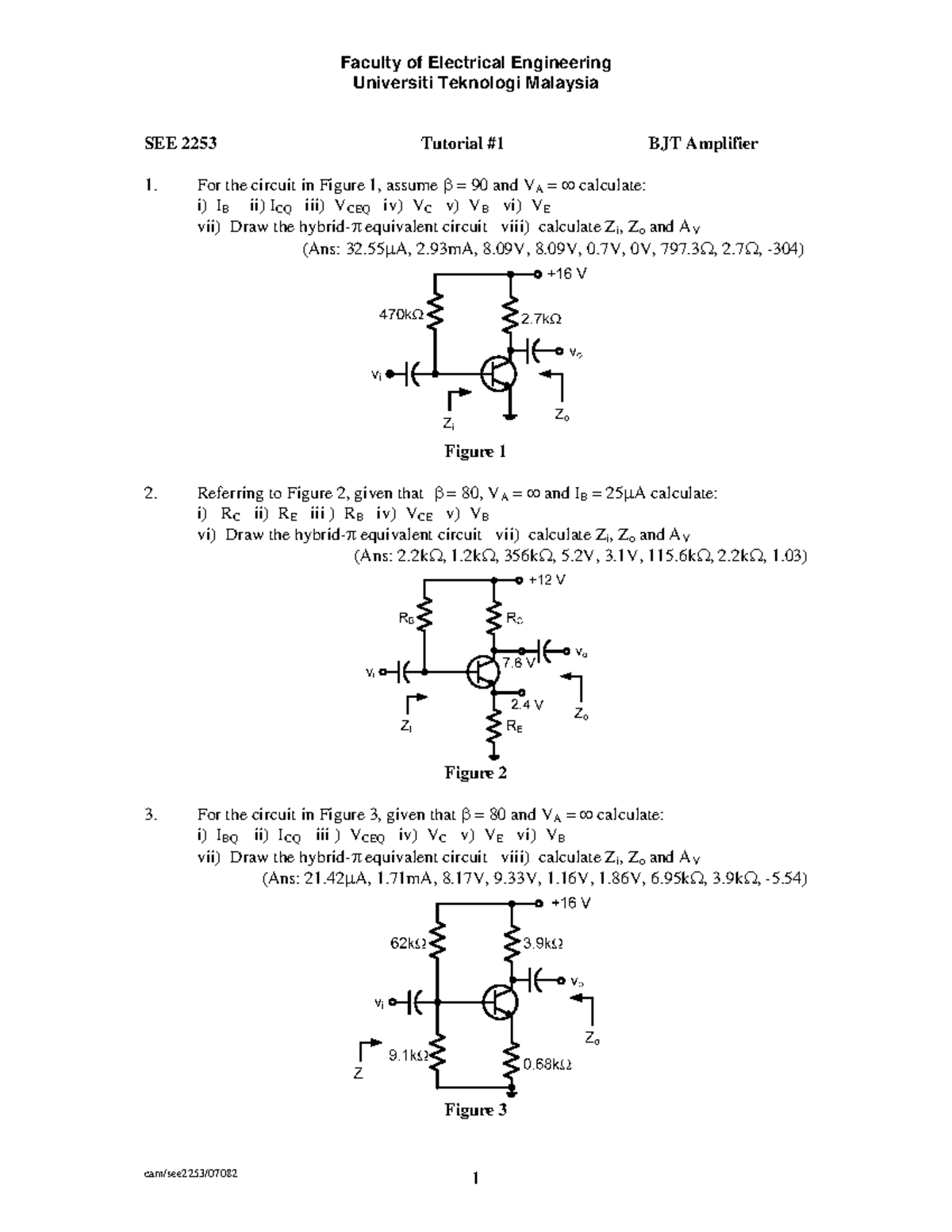 Tutorial 1 - Faculty of Electrical Engineering Universiti Teknologi ...