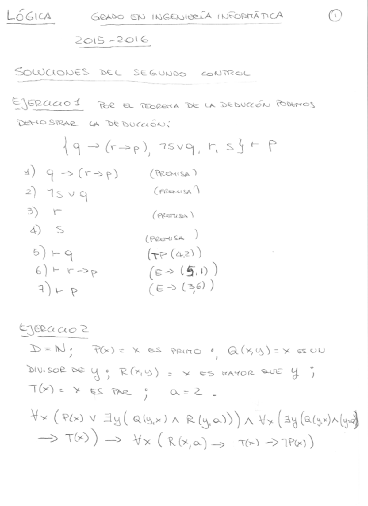 SOL C2 LOG 2015 2016 - exámenes de la asignatura lógica de 1º software ...