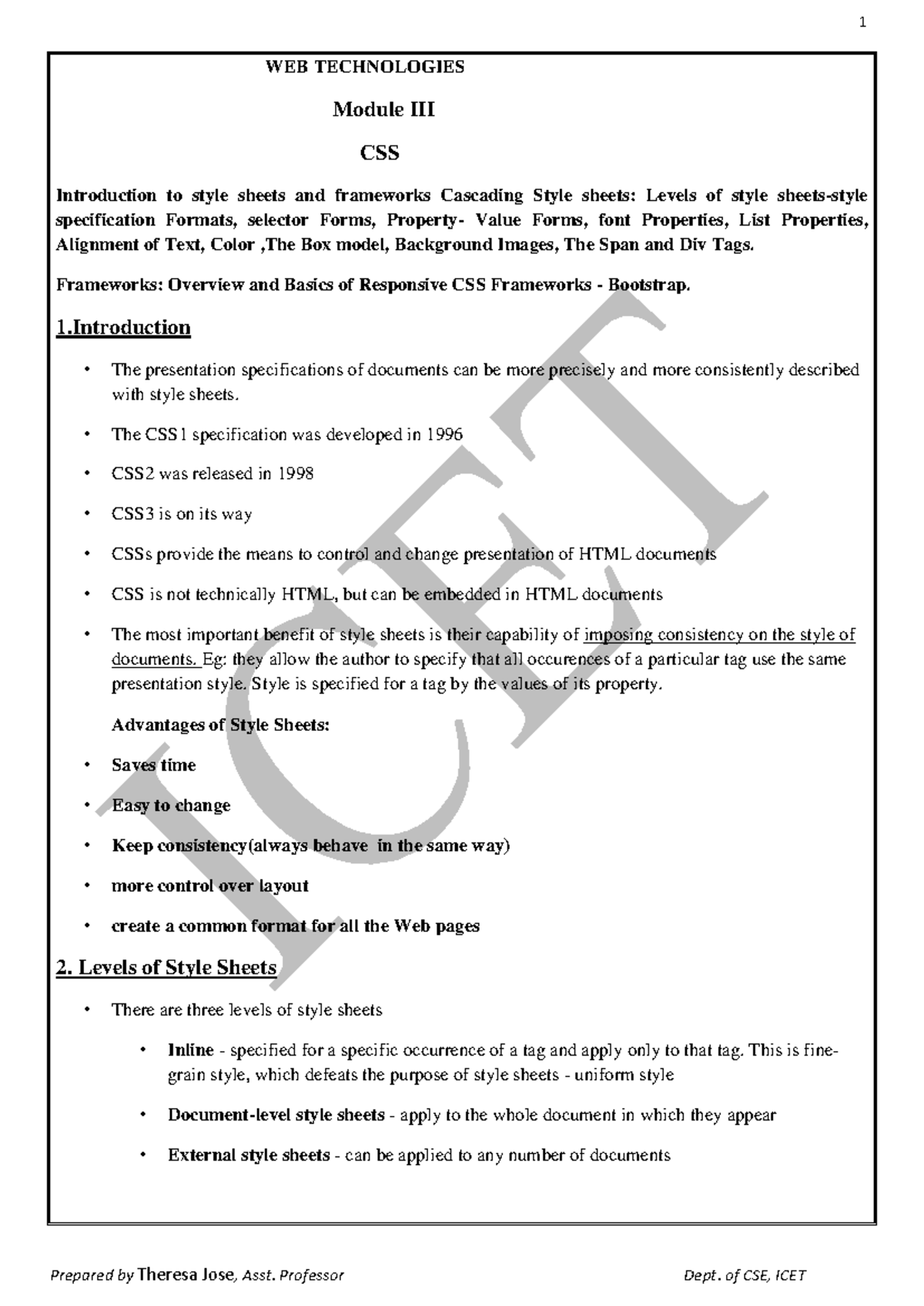 Notes CSS 2024 - jggolkhklh - WEB TECHNOLOGIES Module III CSS ...