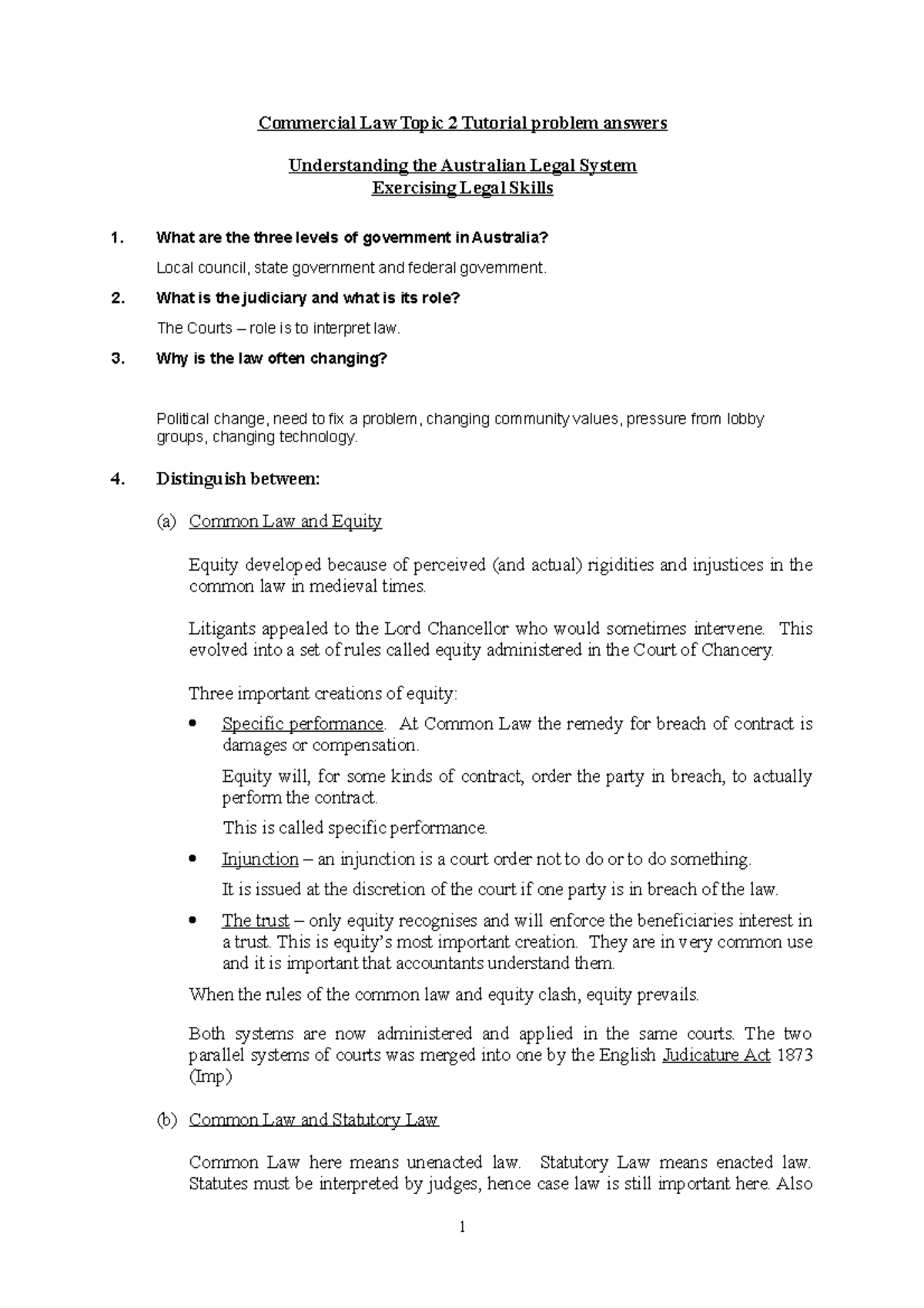 Tutorial.Topic.2.solutions(Understanding the Australian Legal System ...