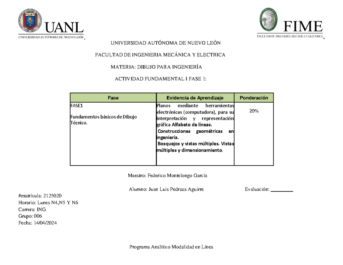 Actividad Fundamental 1, Fase 1 JLPA 2125020 - UNIVERSIDAD AUTÓNOMA DE ...