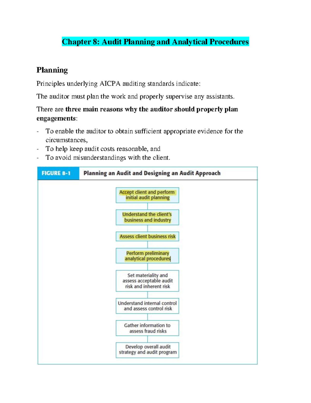 تلخيص-Chapter-8 - Ssd - Chapter 8: Audit Planning and Analytical ...