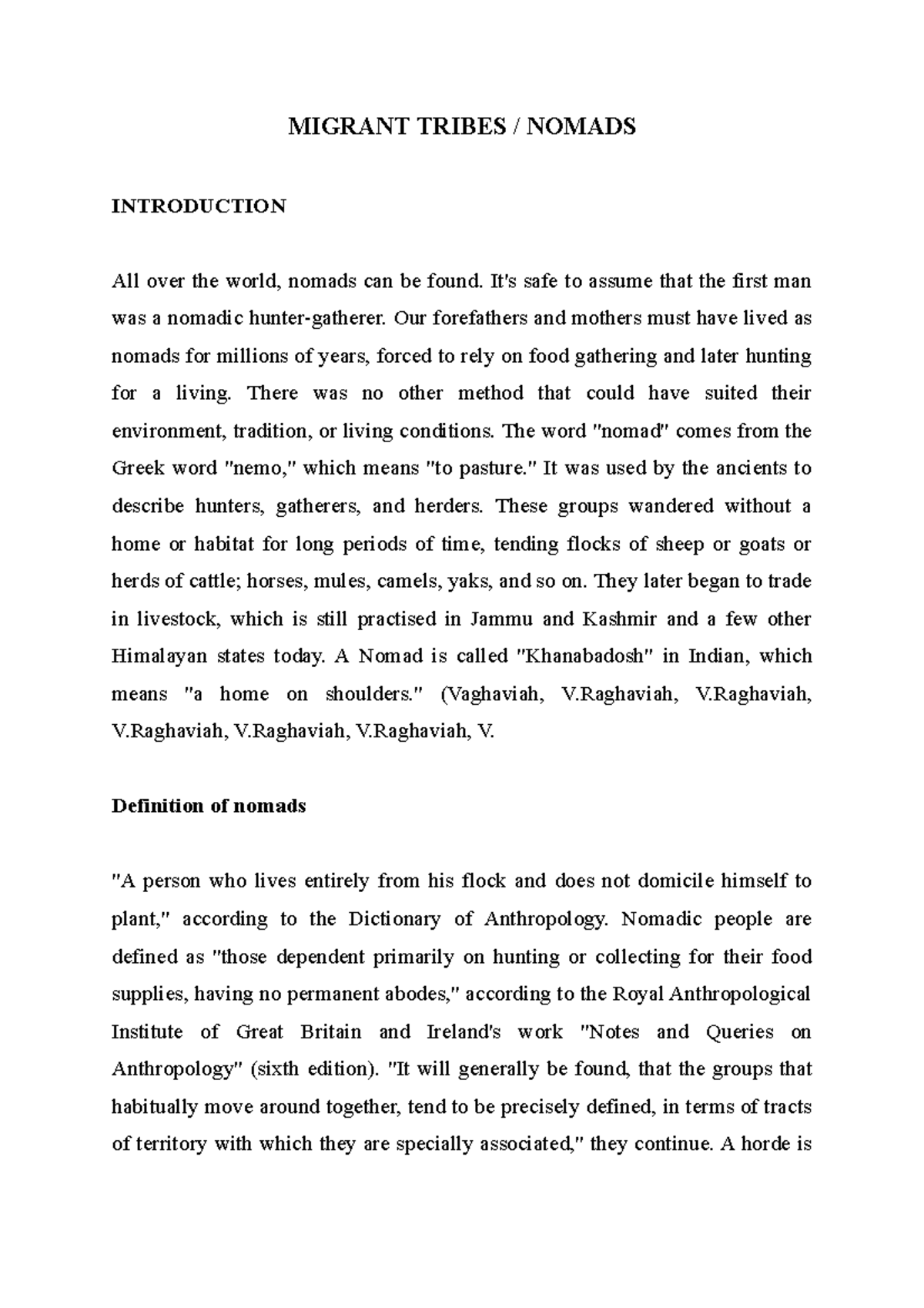 Migrant Tribes : Nomads - MIGRANT TRIBES / NOMADS INTRODUCTION All over ...
