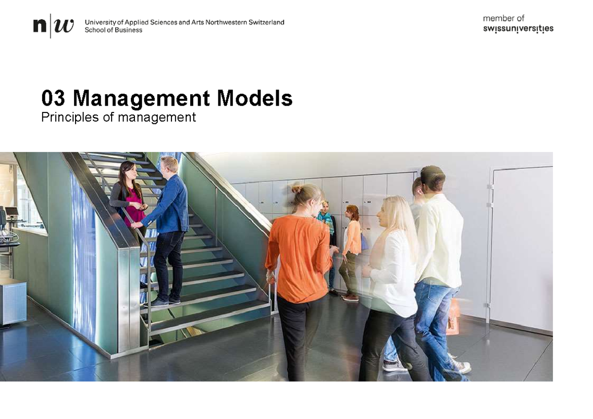 Management Model Presentation - 03 Management Models Principles of ...