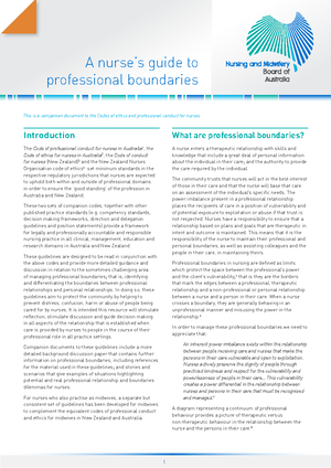 NMBA Case studies Code of conduct for nurses and Code of conduct for ...