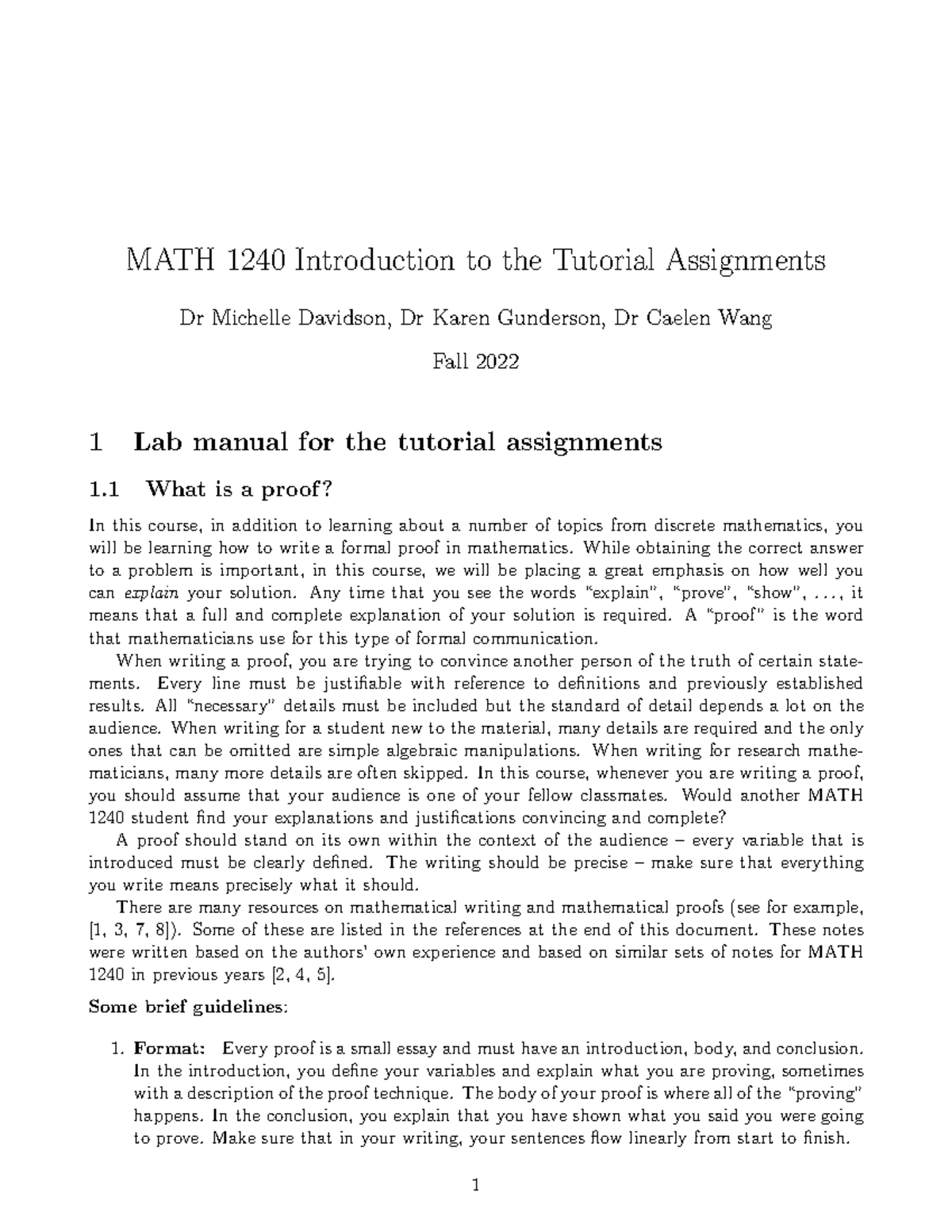 Lab Manual-MATH1240-F2022 - MATH 1240 Introduction to the Tutorial ...