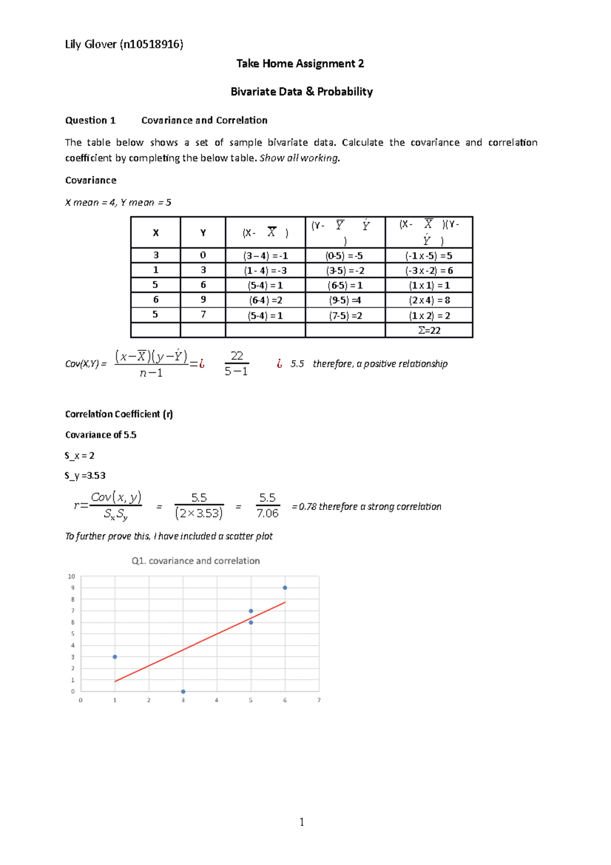 BSB123 THA 2 Bivariate Data & Probability - Take Home Assignment 2 ...