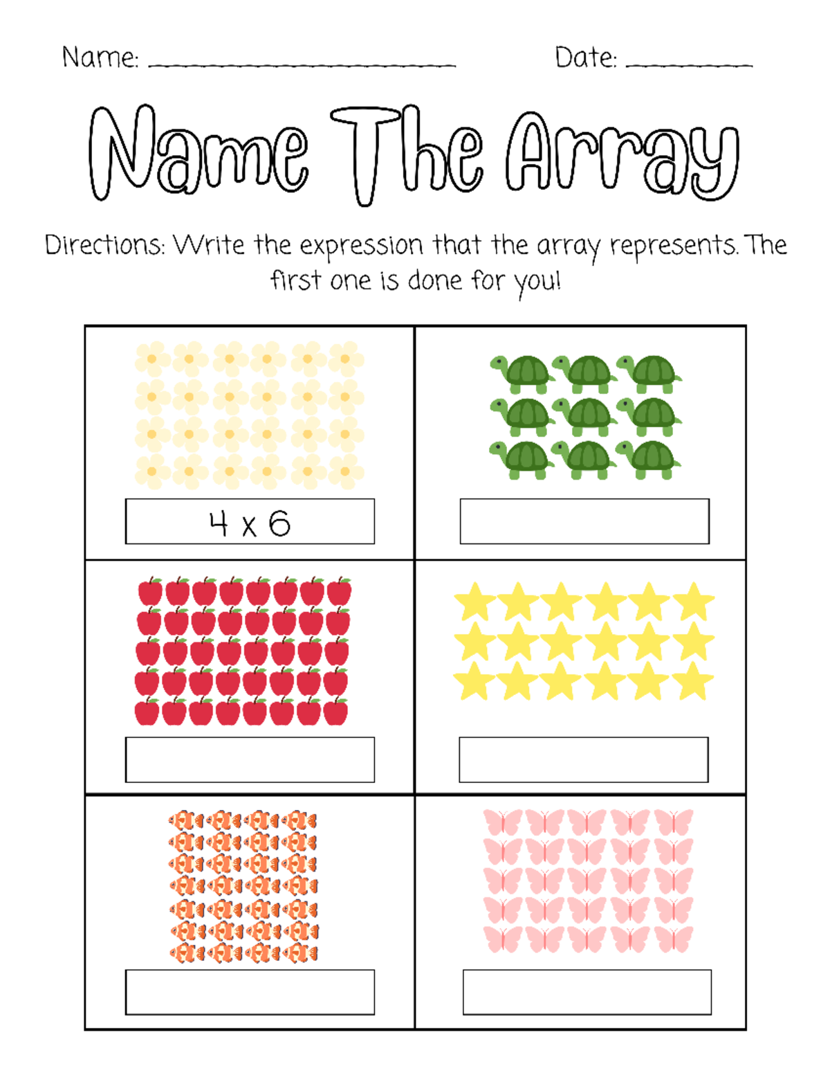 Array Freebiemath Worksheetsactivitiessmall Group Independent Practice ...