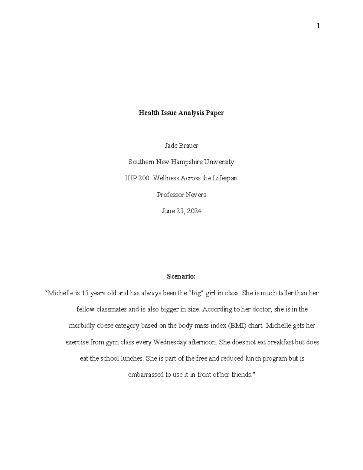 Final project health issue analysis paper - Health Issue Analysis Paper ...