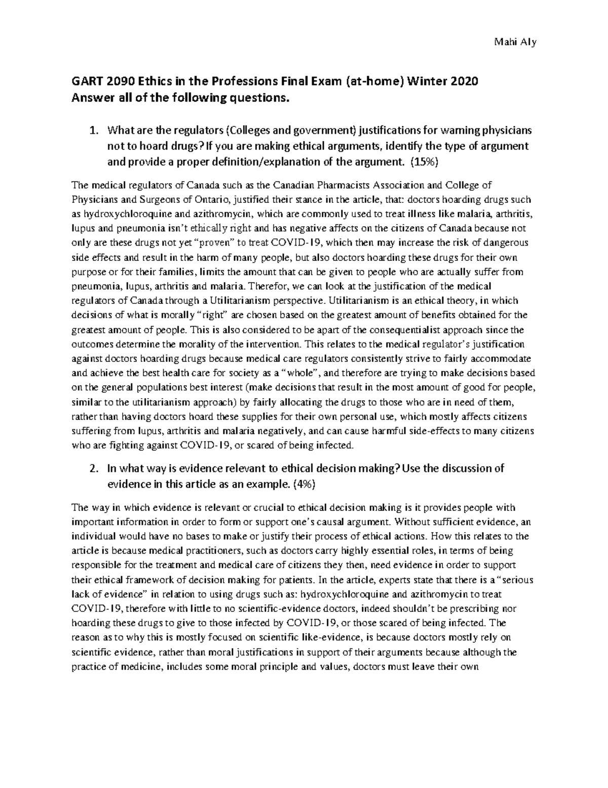 GART 2090 Final Exam Winter 2020 - Warning: TT: undefined function: 32 Warning: TT: undefined ...