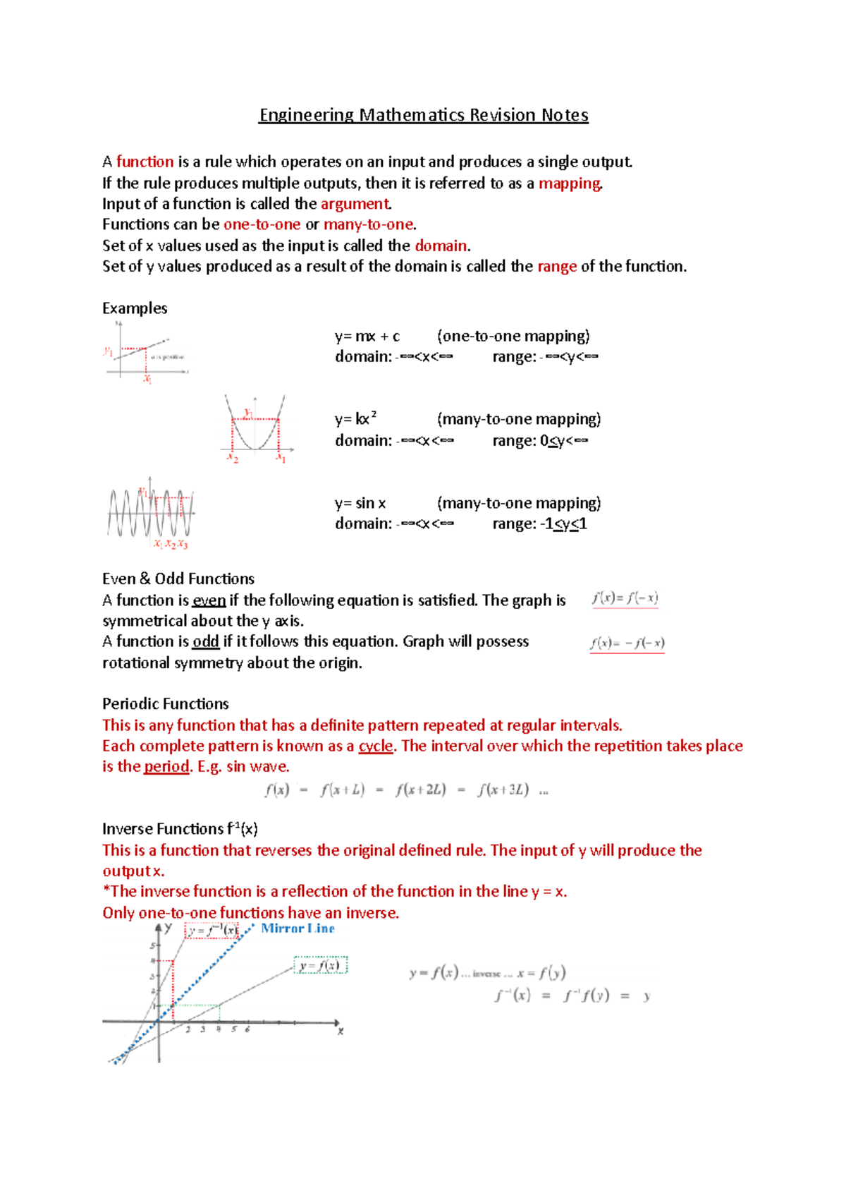 Engineering Mathematics Revision Notes - If the rule produces multiple ...