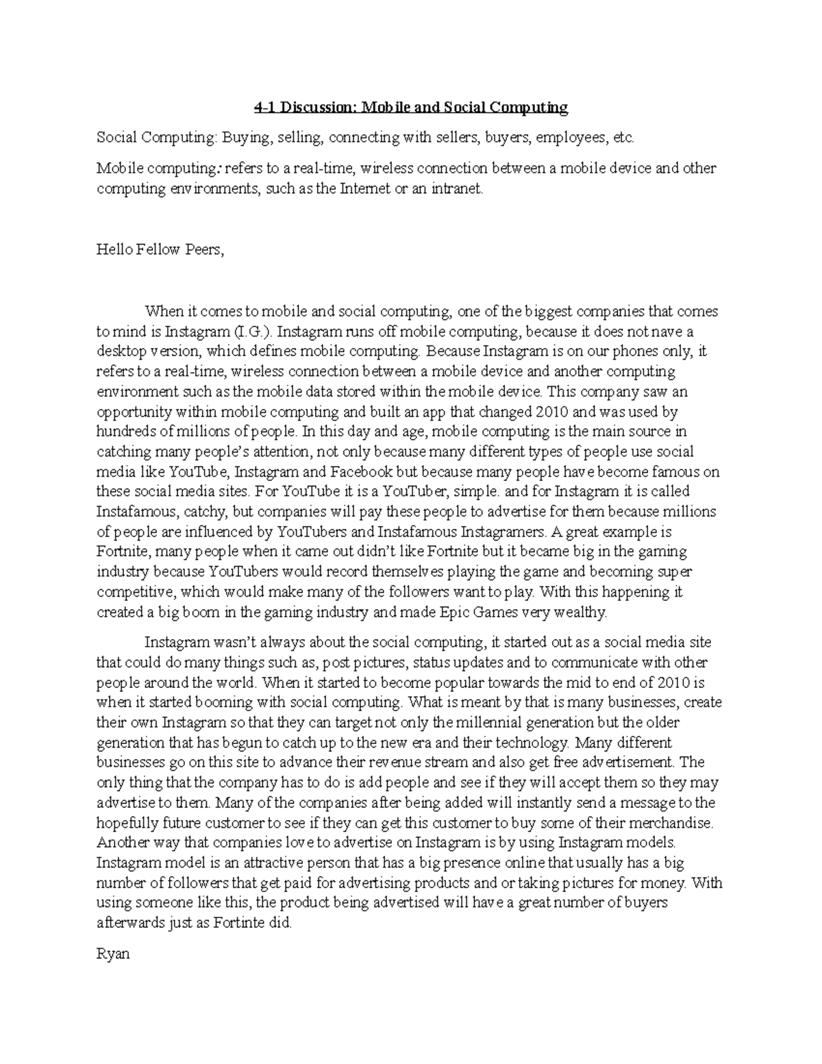 4-1 Discussion Board - 4-1 Discussion: Mobile and Social Computing ...