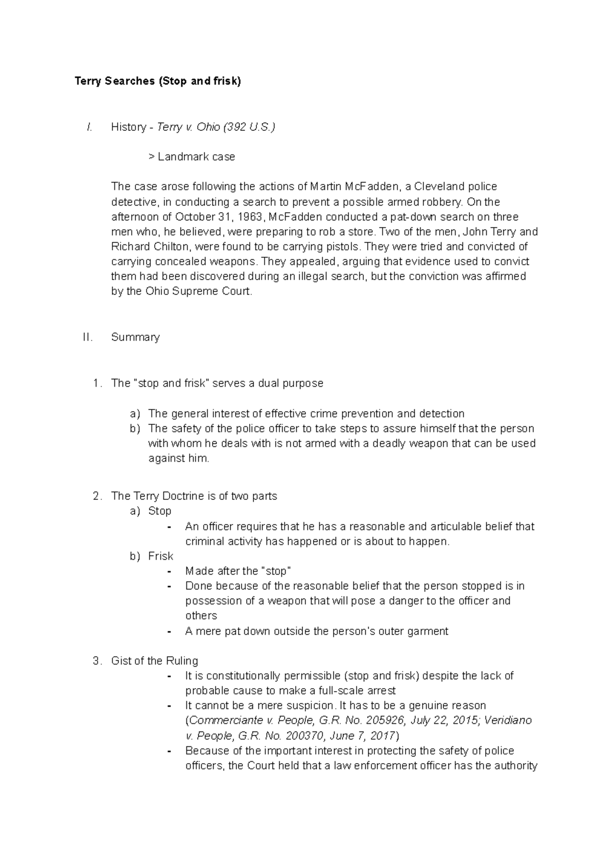 Terry Doctrine, Consented Searches, Canine sniff test, Thermal imaging ...