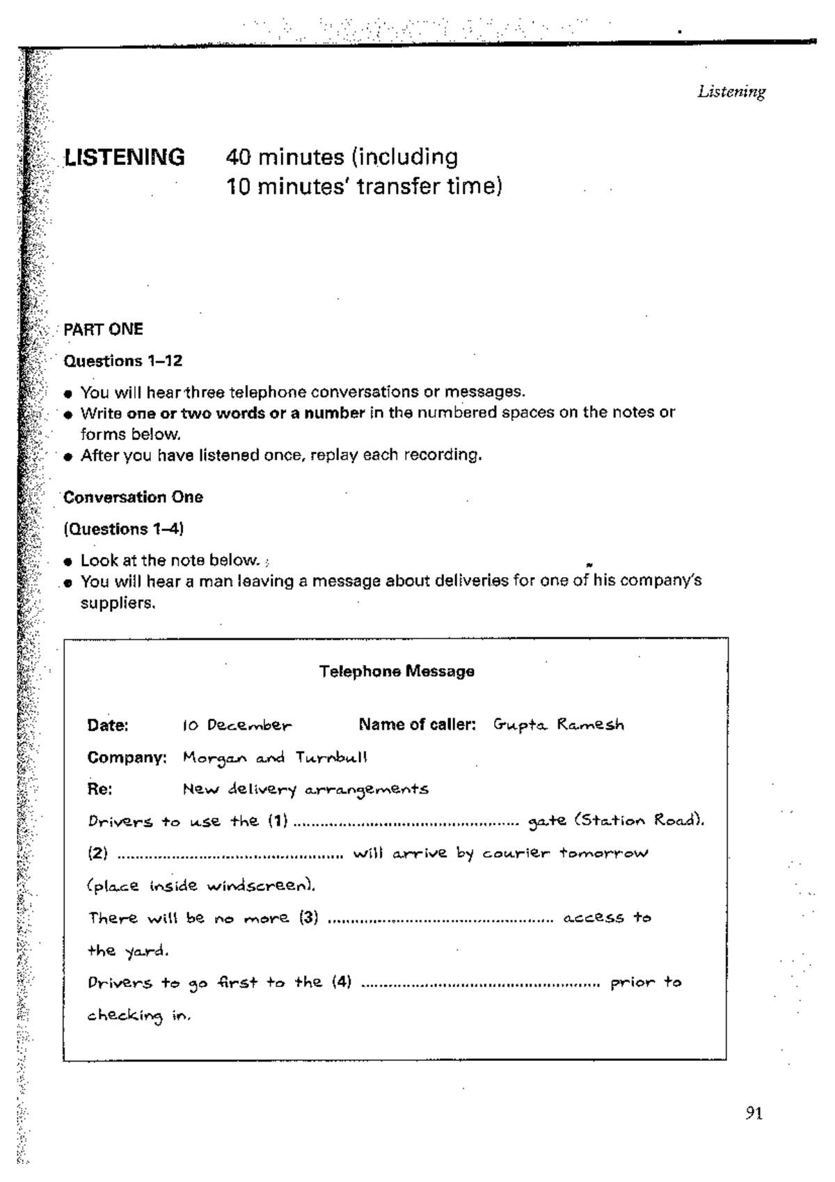 Test 4 Listening Test Paper - Listening LISTENING 40 minutes (including ...