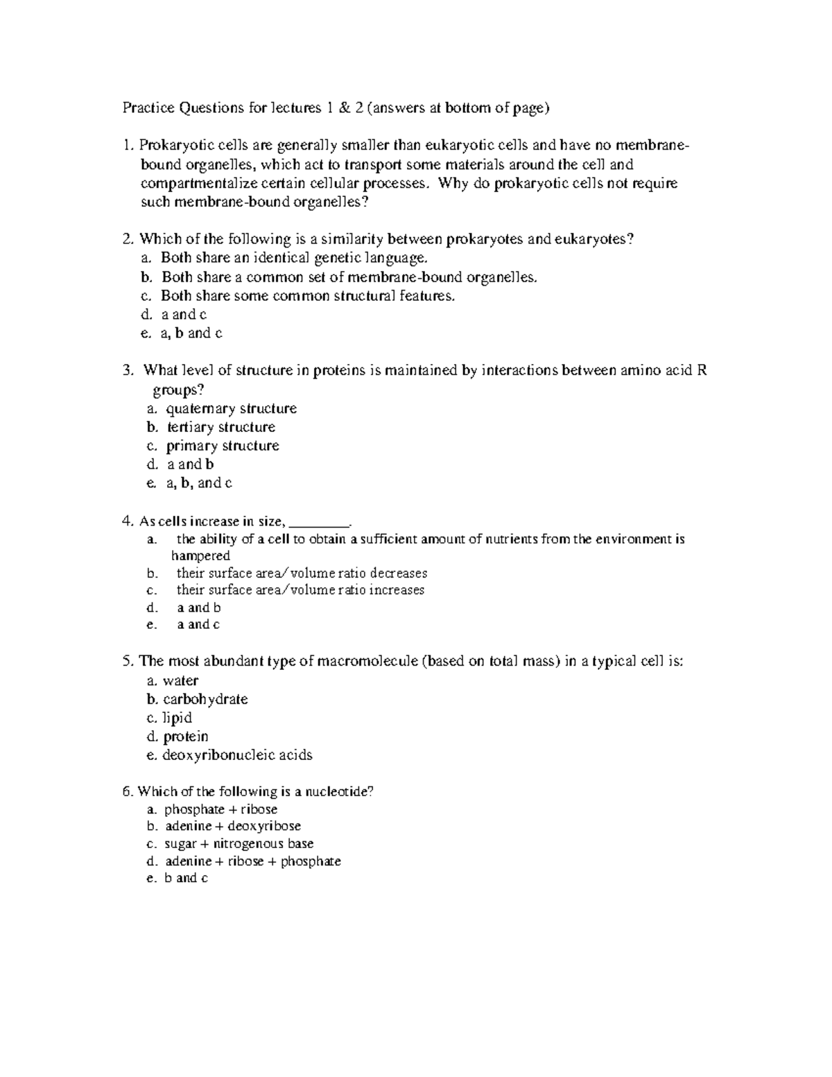 Practical - practice questions lectures 1-4 - Practice Questions for ...