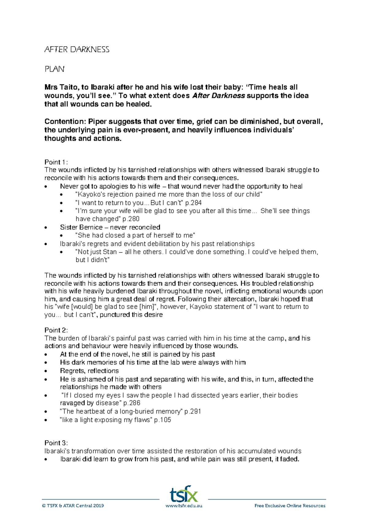 Year 12-English-List-1-Text-After-Darkness-Time heals all wounds- Final ...