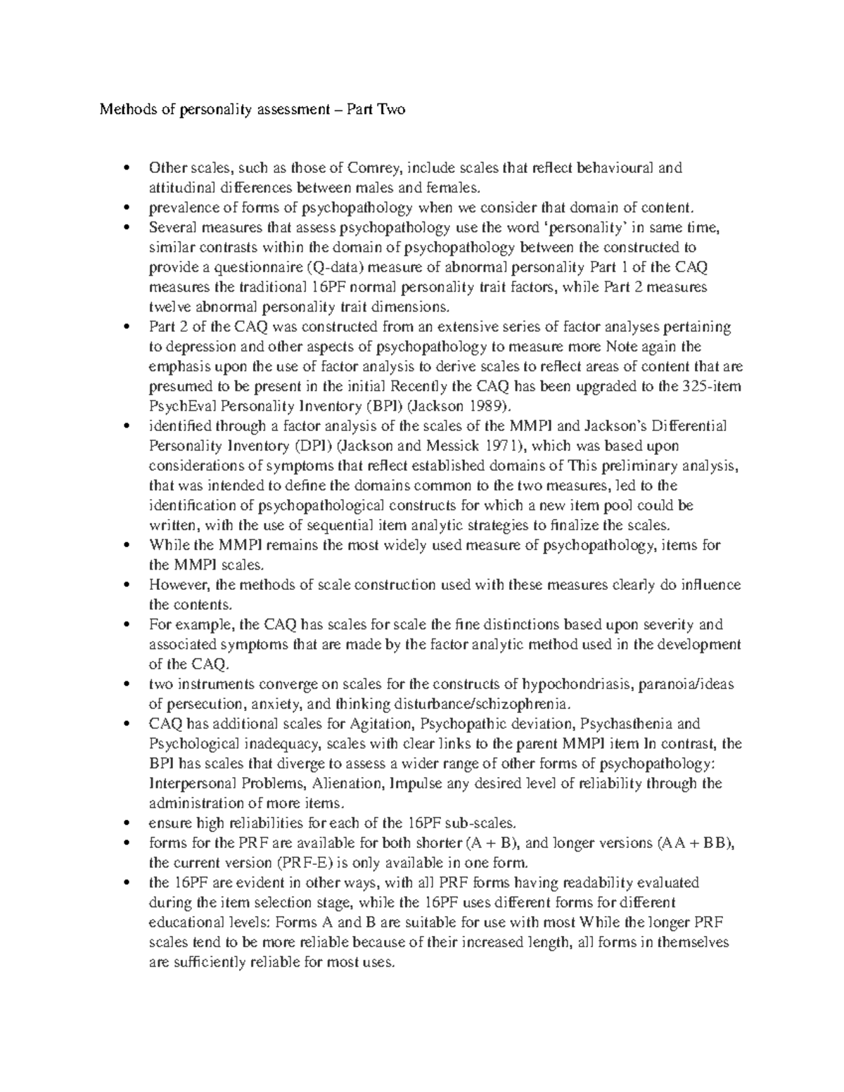 Methods Of Personality Assessment Part Two Prevalence Of Forms Of methods-of-personality-assessment-part-two-prevalence-of-forms-of